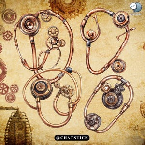 Steampunk Medical Devices Clipart Pack - 160 Vintage Tools in 300 DPI ...