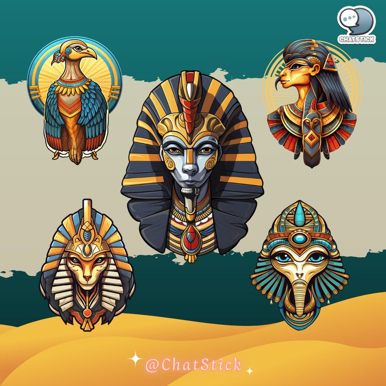 Egyptian Mythology Digital Sticker Pack - 284 Ra Clipart PNG Printable ...