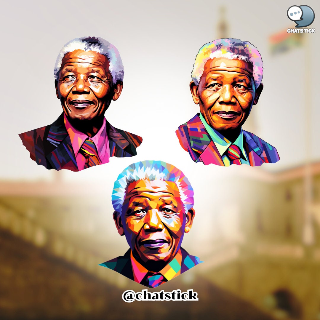 100 Nelson Mandela Digital Sticker Clipart Pack - PNG Printable ...