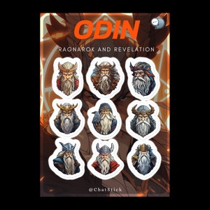 Odin Norse Mythology Sticker Sheet - 9 Glossy, Durable Stickers by ...