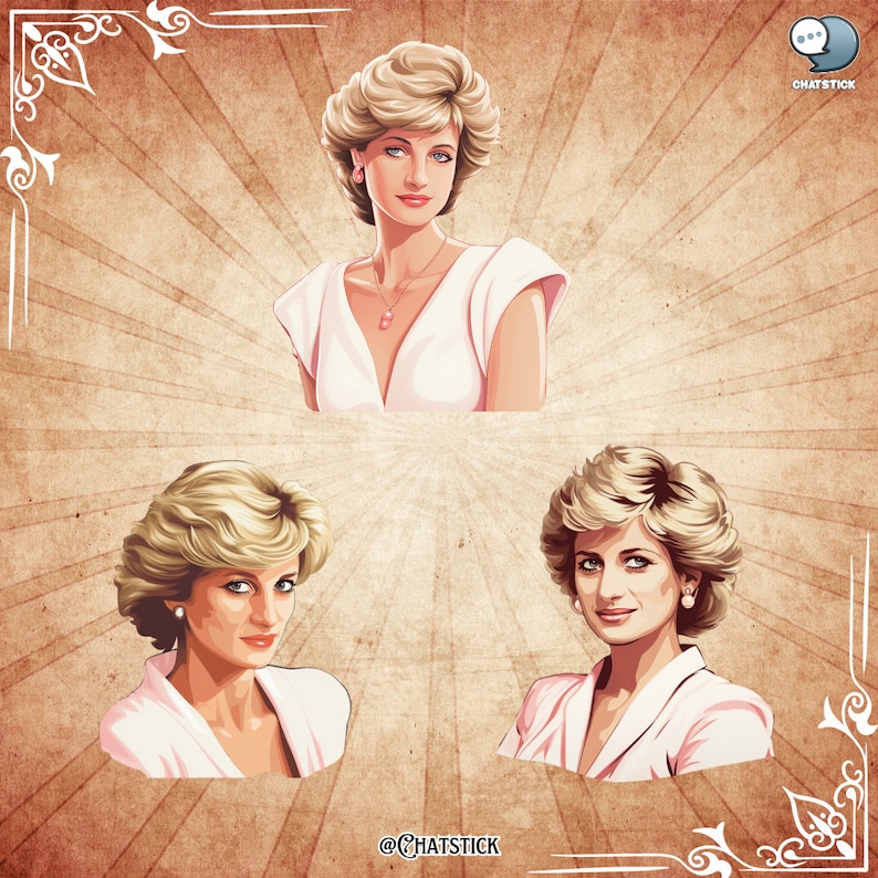 Princess Diana Digital Clipart Pack - 150 Royal Icon Pngs, Printable ...