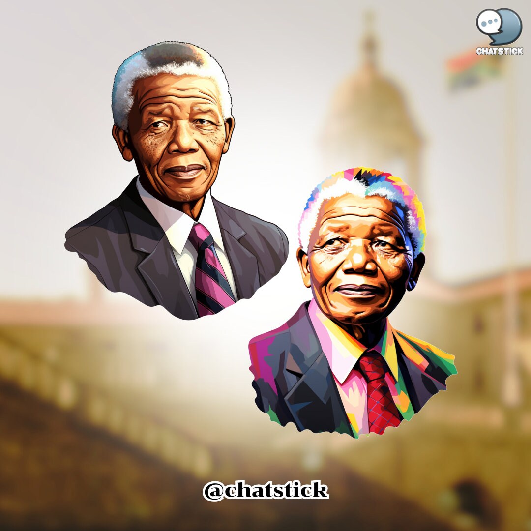 100 Nelson Mandela Digital Sticker Clipart Pack - PNG Printable ...
