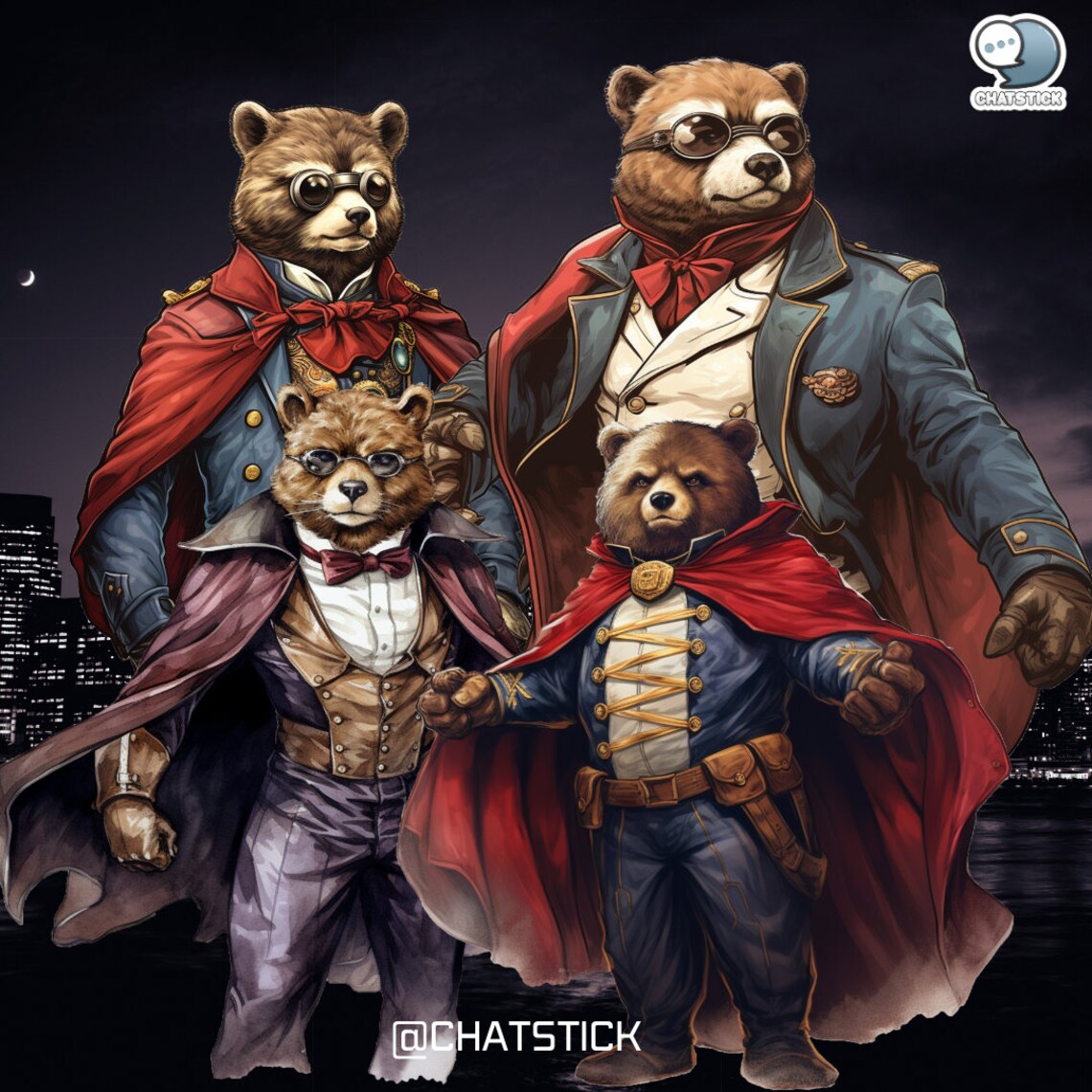 Victorian Bear Superhero PNG Printables - 180 Designs, High Quality ...