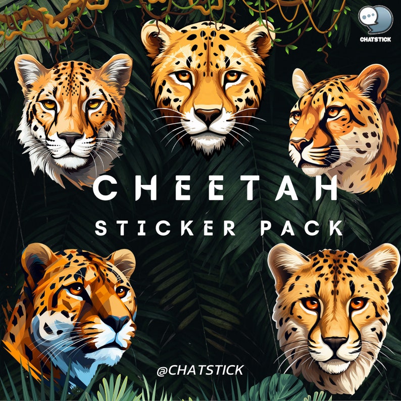 Cheetah-themed Mega Pack: 140 High-resolution Digital Stickers by ...