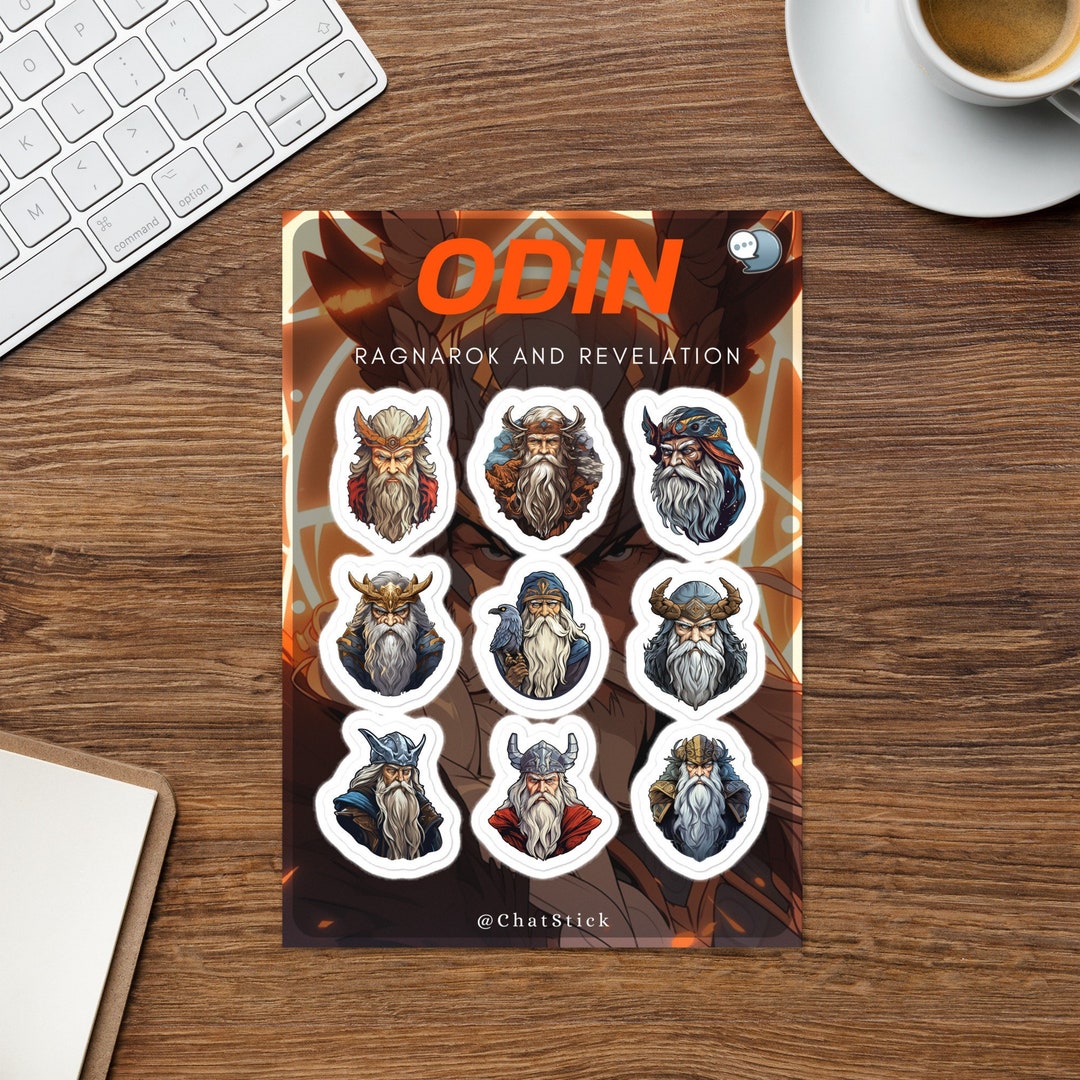 Odin Norse Mythology Sticker Sheet - 9 Glossy, Durable Stickers by ...