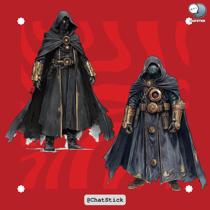 Steampunk Villains Digital Clipart Bundle - 160 PNG Dark Mechanical ...