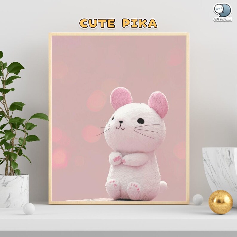 Cute Pika Digital Art Posters Mega Pack - 160 PNG Prints, Creative Wall ...