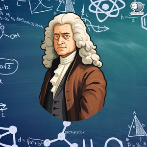 Isaac Newton Digital Sticker Pack - 140 PNG Cliparts With Transparent ...