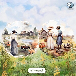 Victorian Country Life Clipart Collection – 150 High-quality Pngs ...