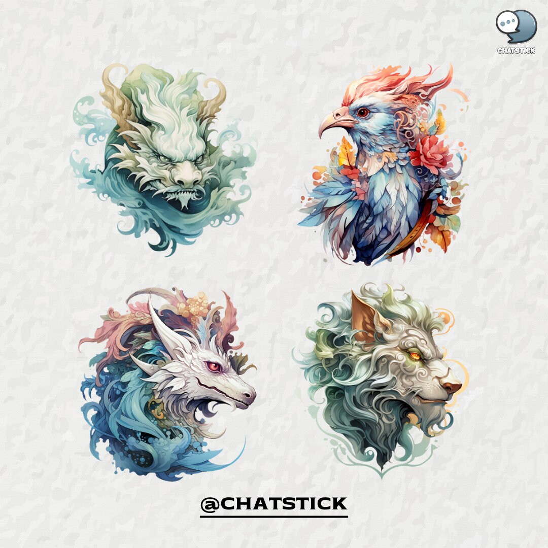 Victorian Mythology Creatures Mega Pack 180 Watercolor Cliparts, High ...
