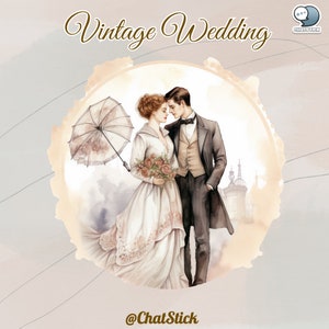 Vintage Wedding Watercolor Clipart Pack - 125 PNG Printable Cliparts ...