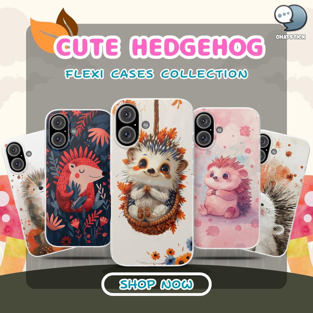Cute Hedgehog Flexi Phone Cases Collection (set of 8) for iPhone 16 Pro ...
