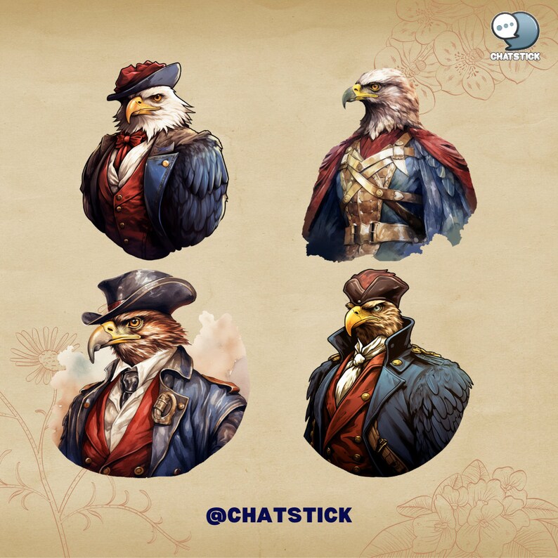 Watercolor Mega Pack of Victorian Vintage Eagle Superhero Clipart 200 ...