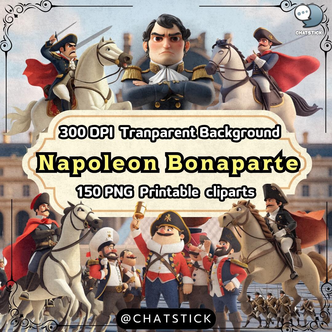 Napoleon Bonaparte 3D Clipart Pack 150 Printable Pngs, High-quality ...