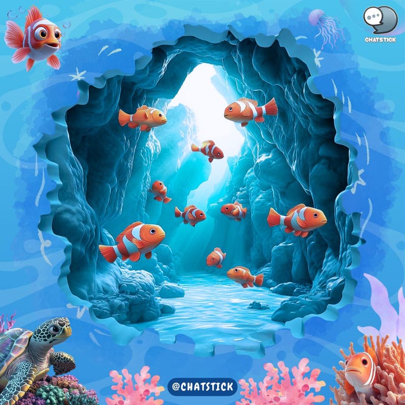 Underwater World 3D Clipart Pack - 150 Ocean-themed Pngs With Fish ...
