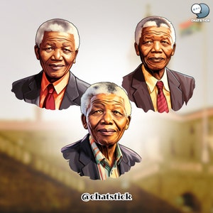 100 Nelson Mandela Digital Sticker Clipart Pack - PNG Printable ...