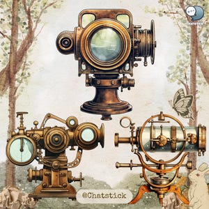 Vintage Optical Instruments Clipart - 150 PNG Images, 300 DPI High ...