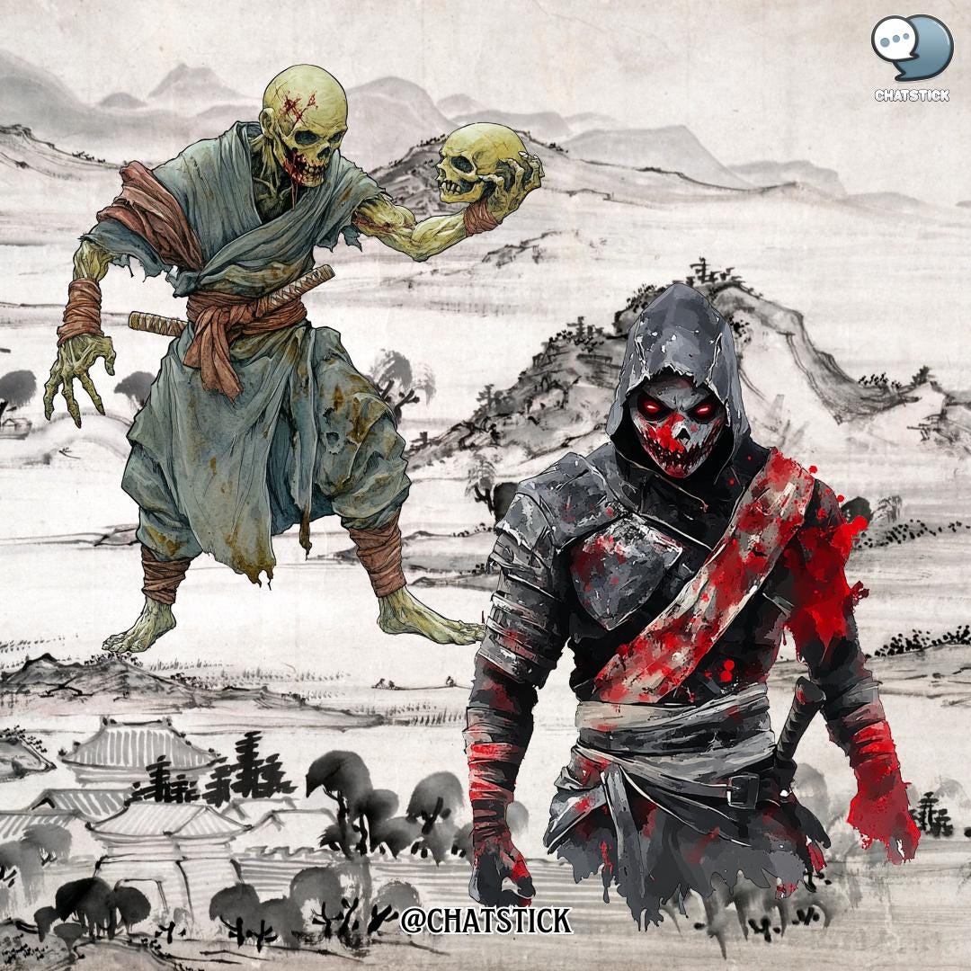 Zombie Ninja Cliparts 160 Pngs 300 DPI Transparent Background Printable ...