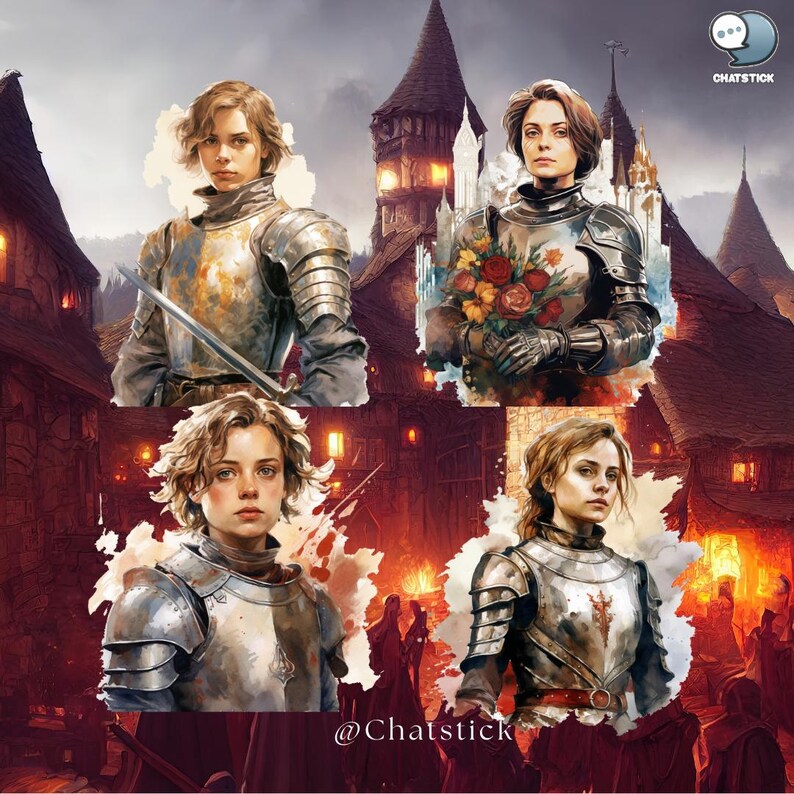 Joan of Arc Digital Clipart Pack – 180 Pngs, 3200x3200px, 300 DPI ...