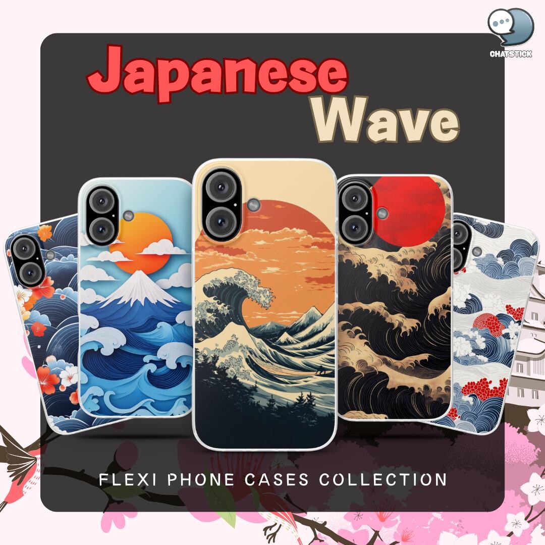 Japanese Wave Art Flexi Phone Case Collection (set of 8) - iPhone 16 ...