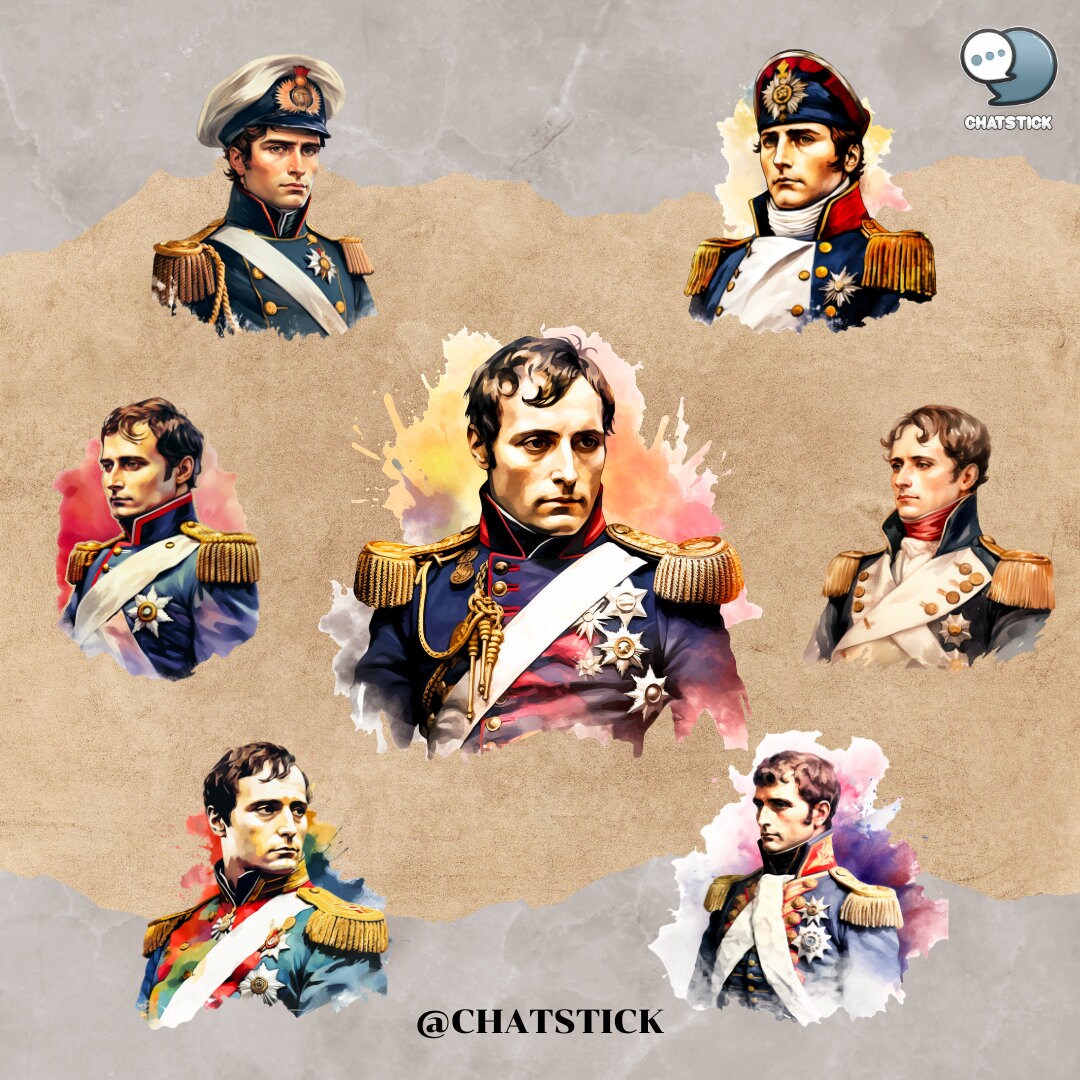 Napoleon Bonaparte Clipart Mega Pack - 140 PNG Watercolor Graphics ...