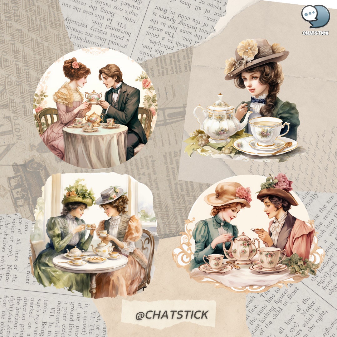 Victorian Tea Time Watercolor Clipart Mega Pack - 160 PNG, 300 DPI ...