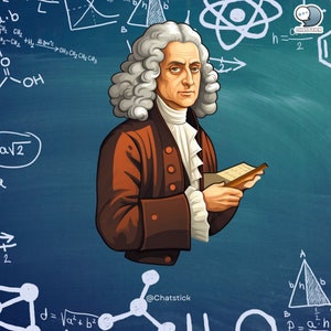 Isaac Newton Digital Sticker Pack - 140 PNG Cliparts With Transparent ...