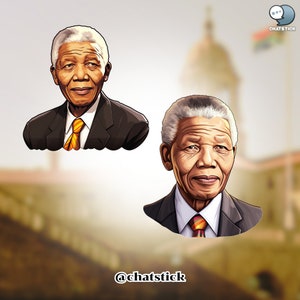 100 Nelson Mandela Digital Sticker Clipart Pack - PNG Printable ...