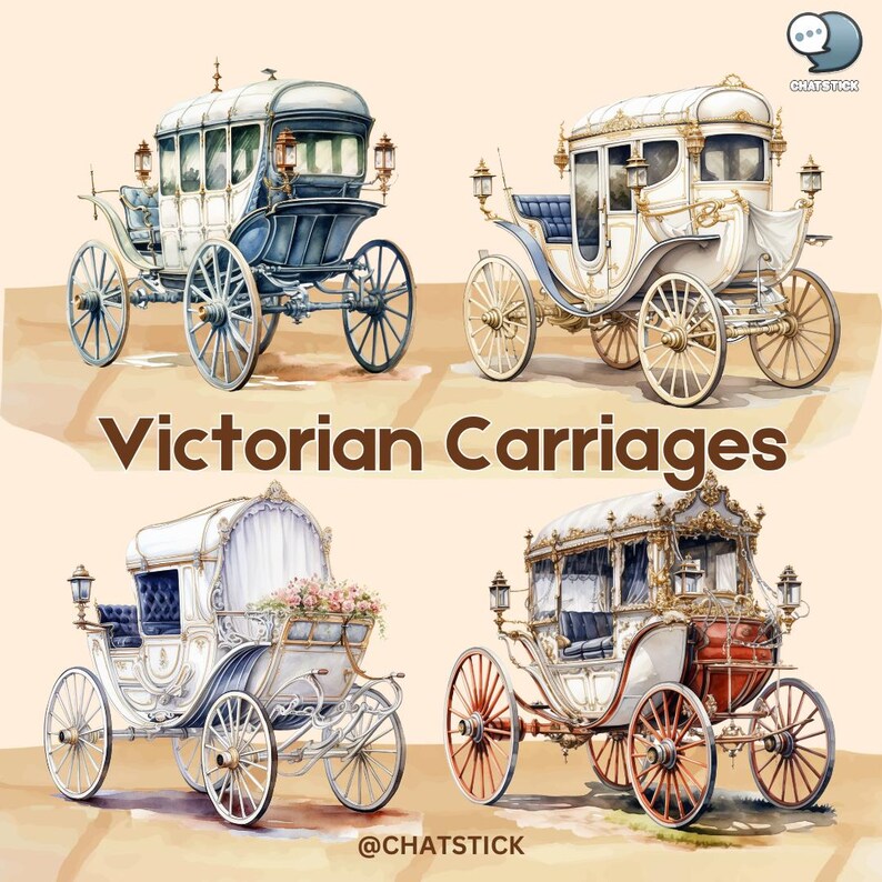 Victorian Carriages Clipart Pack - 160 Pngs | 3200x3200px 300 DPI ...