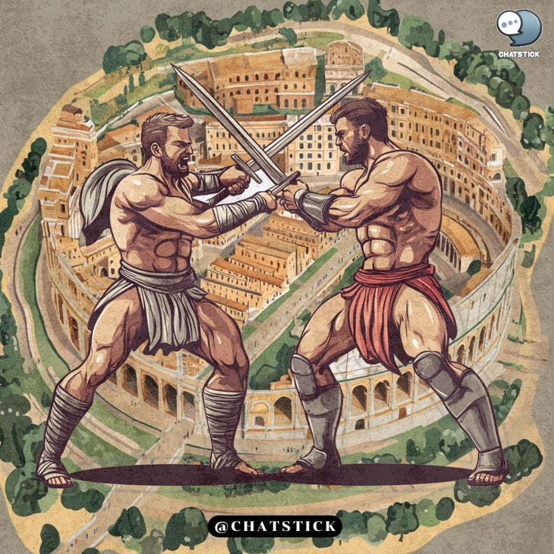 The Roman Colosseum Clipart Bundle - Gladiators, Warriors & Lions - 160 ...