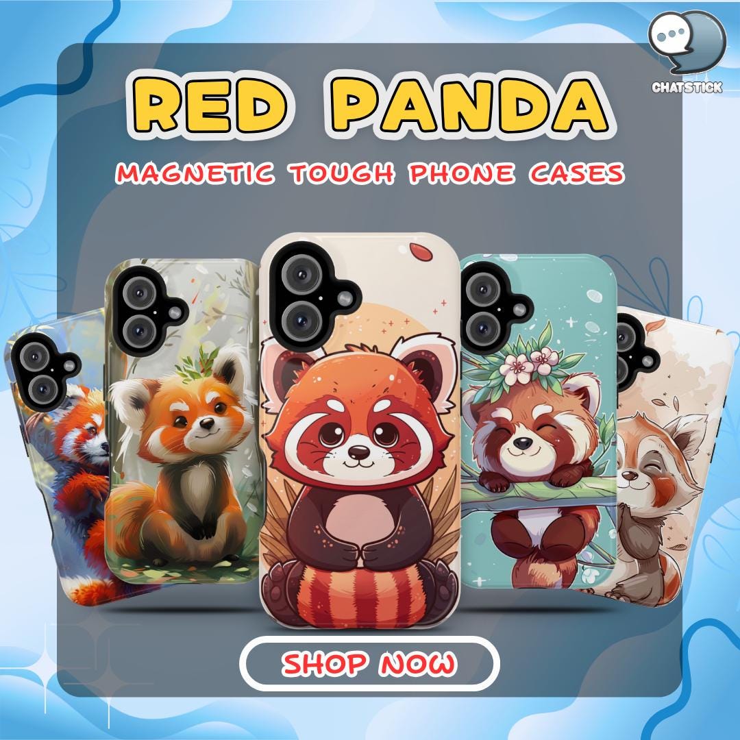 Cute Red Panda Magnetic Tough Phone Cases Collection - Set of 8 ...