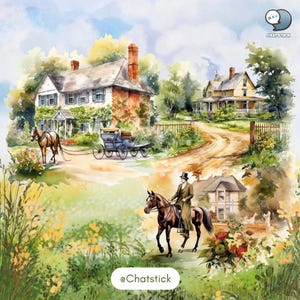 Victorian Country Life Clipart Collection – 150 High-quality Pngs ...