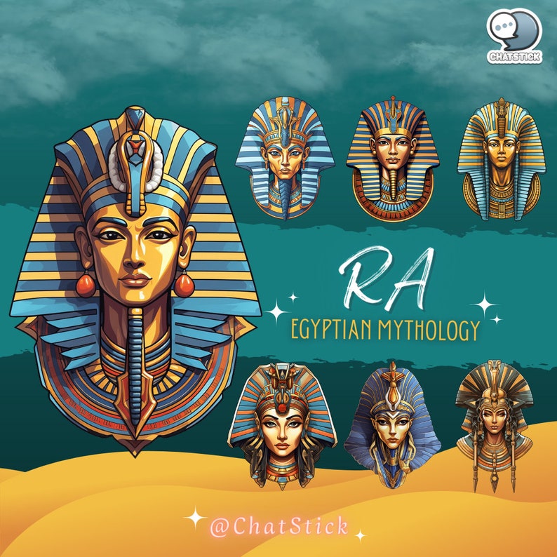 Egyptian Mythology Digital Sticker Pack - 284 Ra Clipart PNG Printable ...
