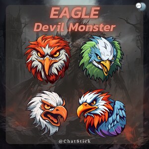 100 Eagle Devil Monster Digital Stickers - Clipart Mega Pack in PNG ...
