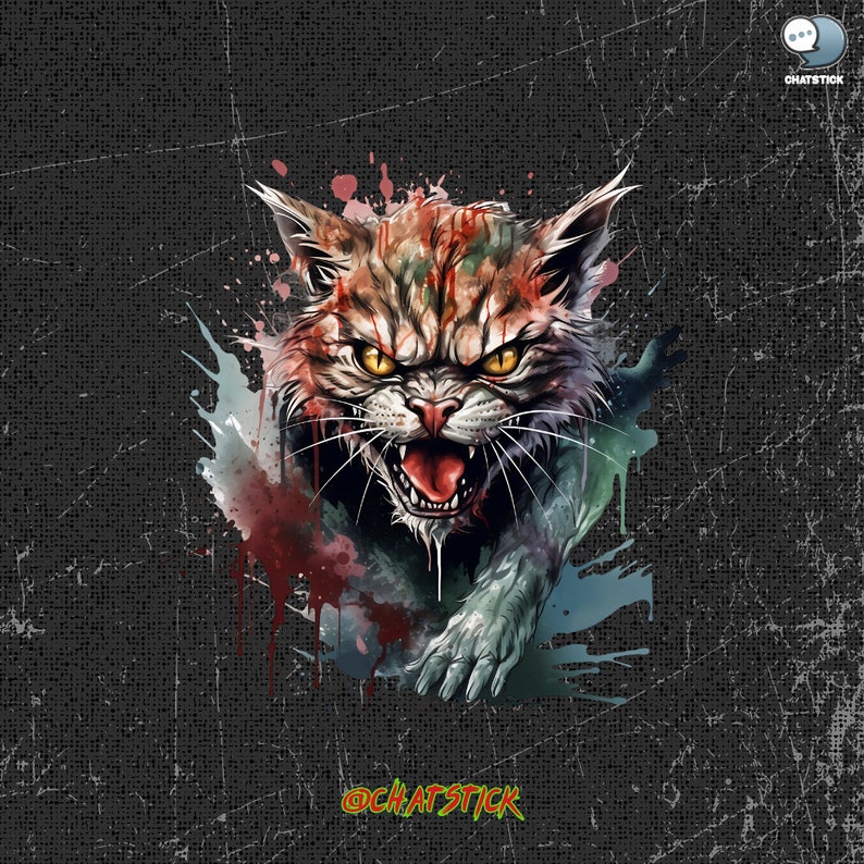 Cat Zombies Watercolor Clipart Mega Pack 180 PNG ,cats Horror Images ...