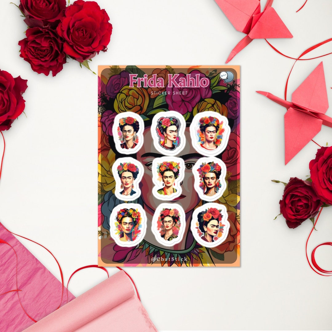 Frida Kahlo Art Sticker Sheet - 9 Durable, Glossy Decals by Chatstick ...