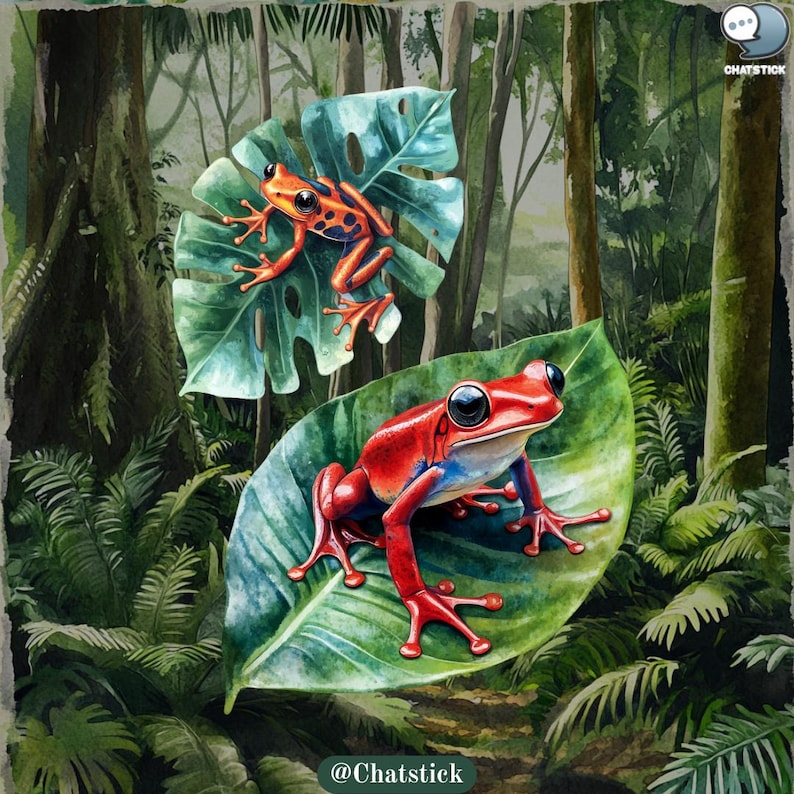 Amazon Rainforest Clipart Bundle - 160 PNG Watercolor Jungle Animals ...
