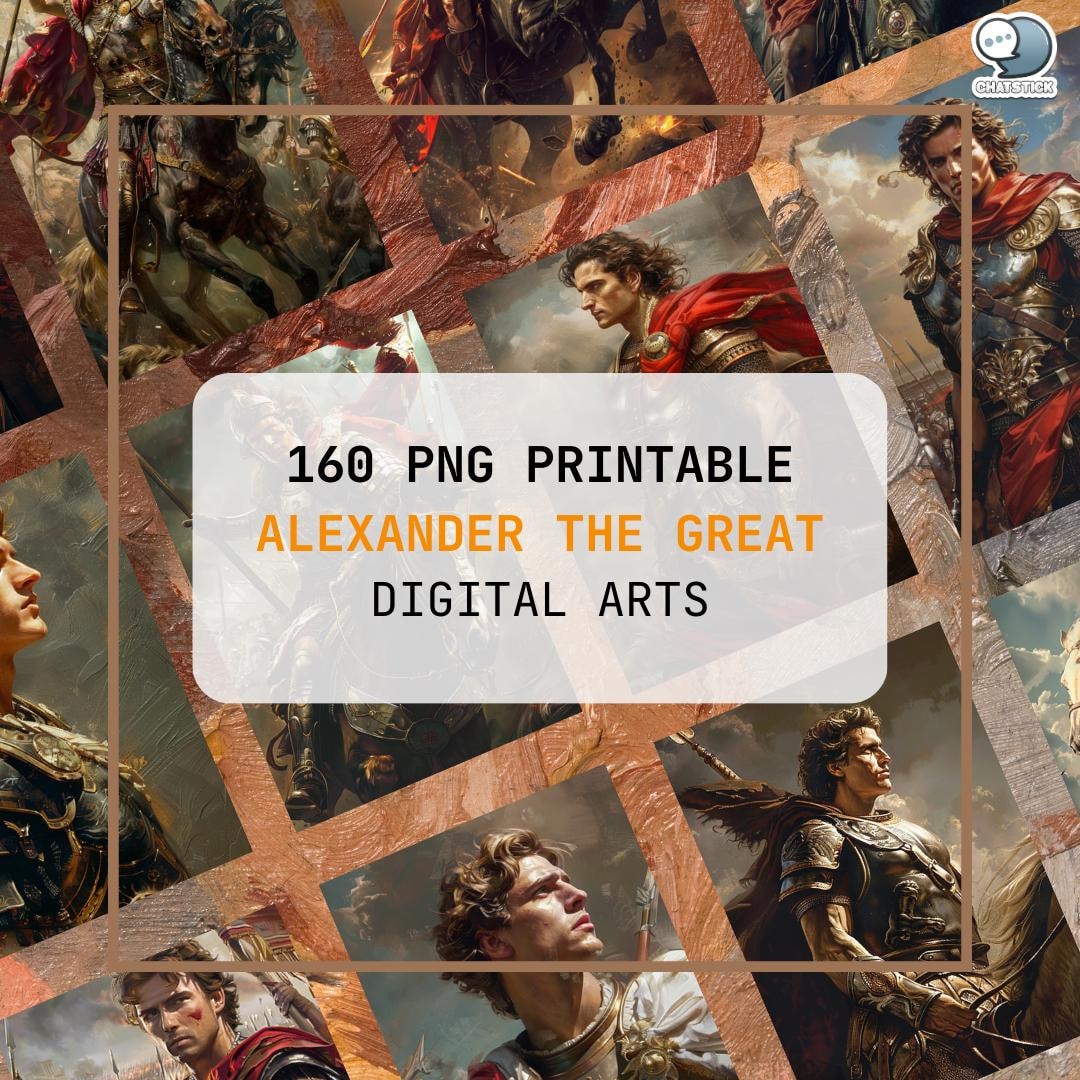 Alexander the Great Digital Art Mega Pack - 160 PNG Posters, Creative ...