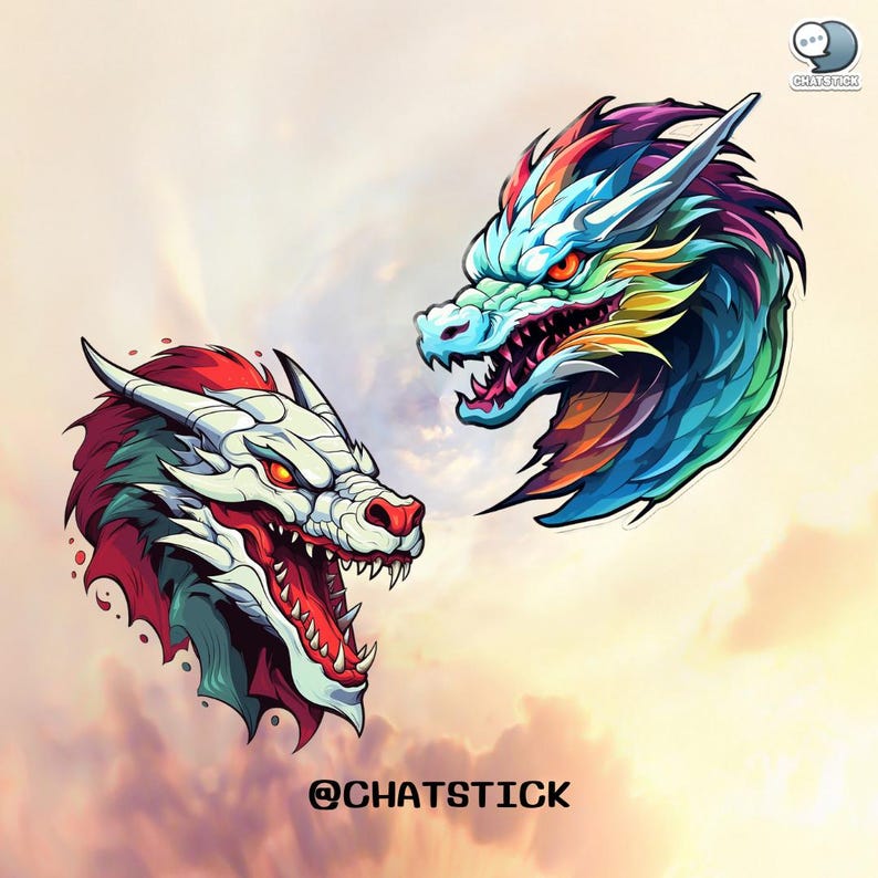 150 Dragon Theme Digital Sticker Clipart Pack - Majestic Dragon Art in ...