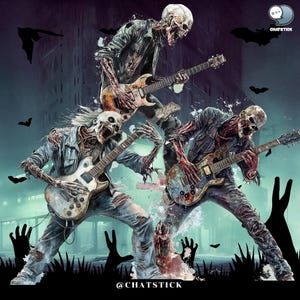 Zombie Musicians Clipart - 160 Undead Rockstars & Jazz Legends PNG for ...