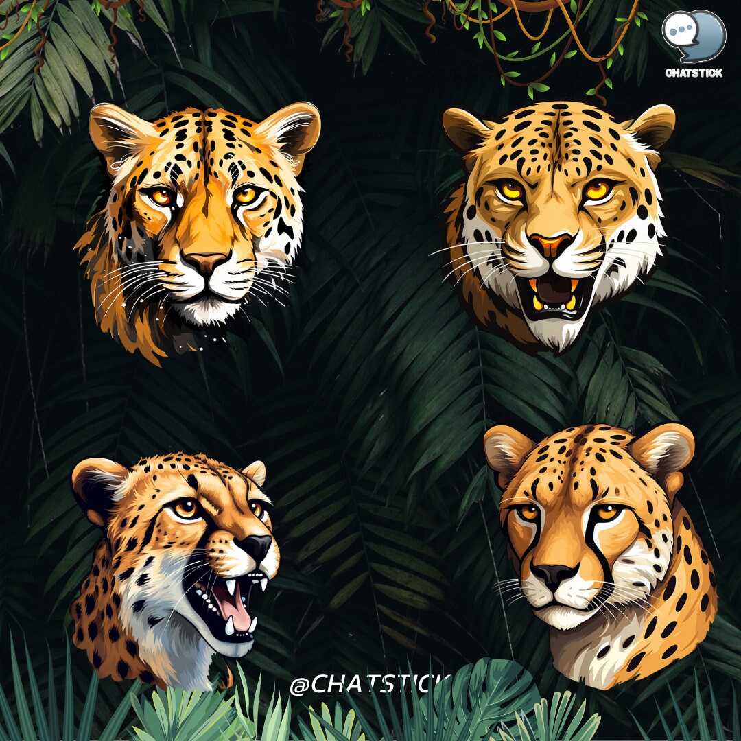 Cheetah-themed Mega Pack: 140 High-resolution Digital Stickers by ...