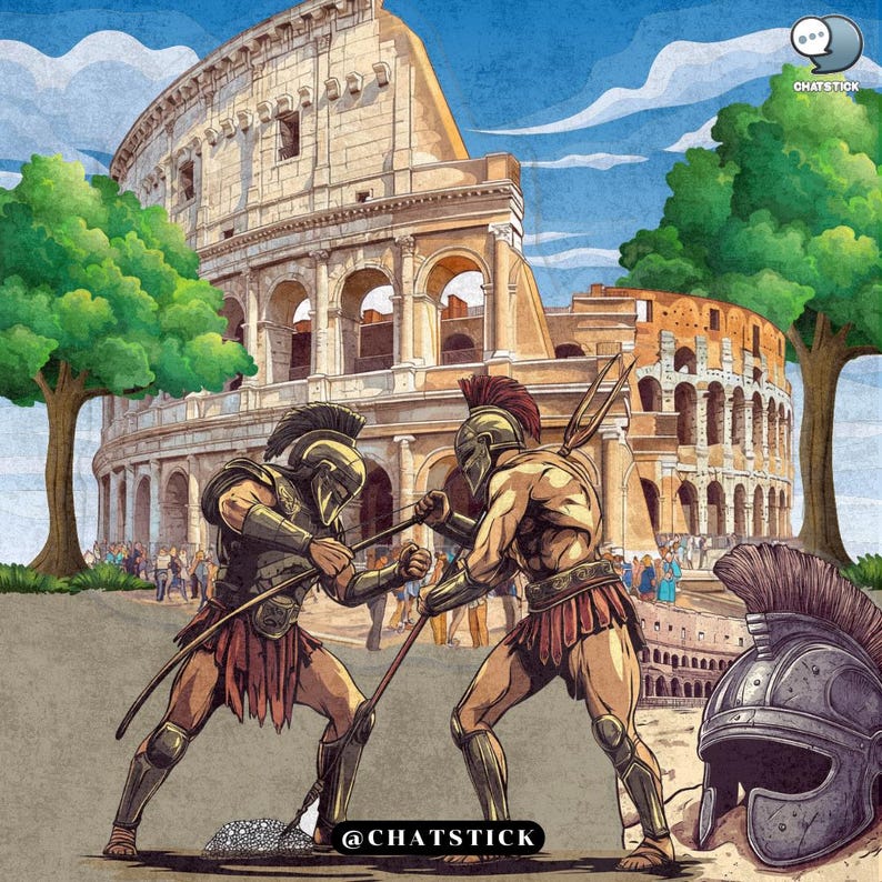 The Roman Colosseum Clipart Bundle - Gladiators, Warriors & Lions - 160 ...