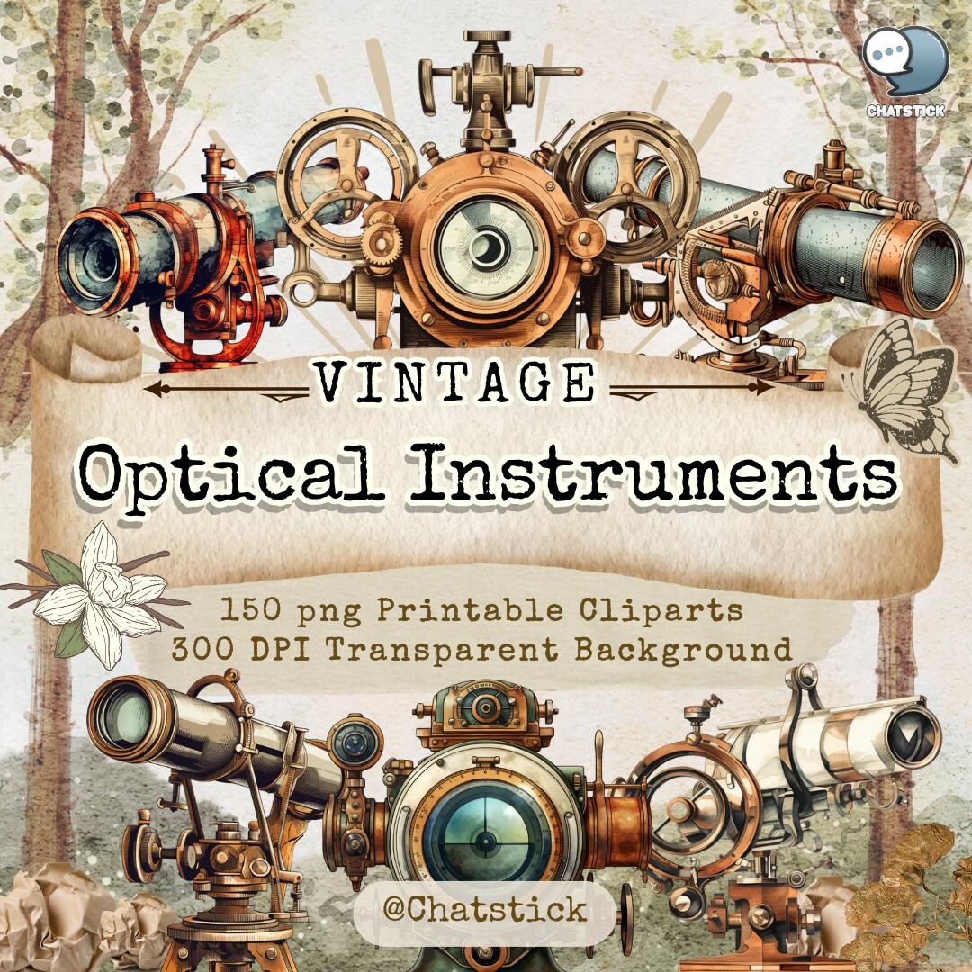 Vintage Optical Instruments Clipart - 150 PNG Images, 300 DPI High ...