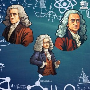 Isaac Newton Digital Sticker Pack - 140 PNG Cliparts With Transparent ...