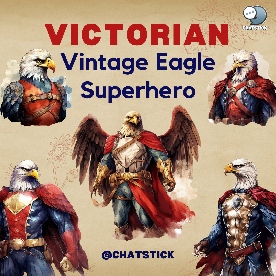 Watercolor Mega Pack of Victorian Vintage Eagle Superhero Clipart 200 ...