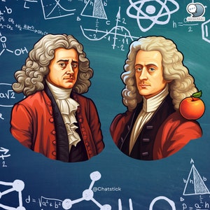 Isaac Newton Digital Sticker Pack - 140 PNG Cliparts With Transparent ...