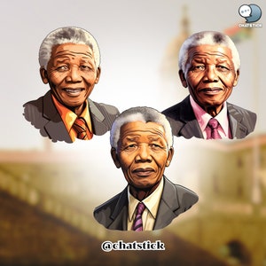 100 Nelson Mandela Digital Sticker Clipart Pack - PNG Printable ...