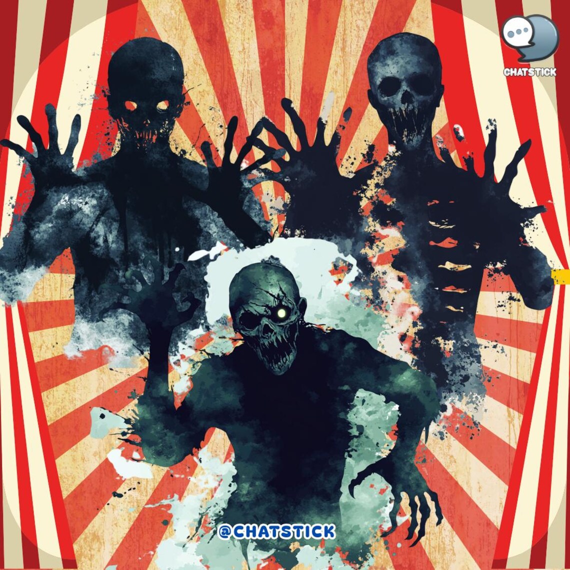 Zombie Circus Performers Clipart - 160 PNG Halloween Zombie Clowns ...