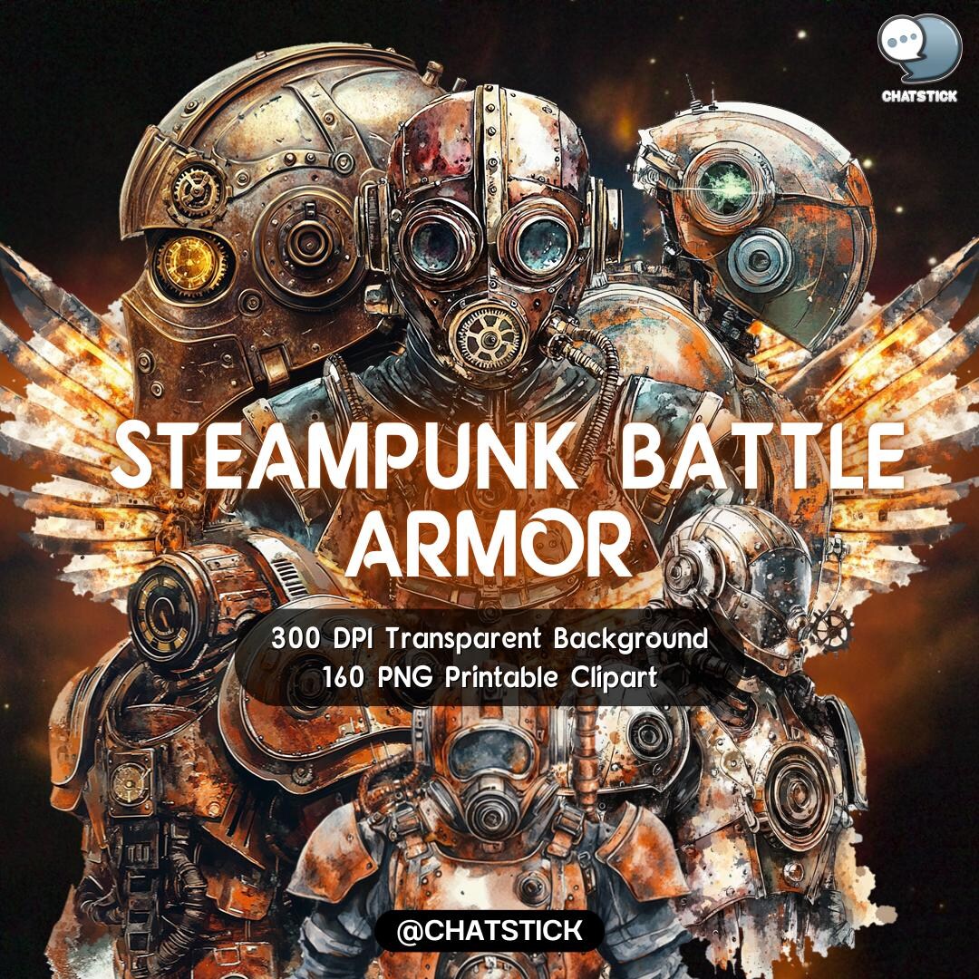 Steampunk Battle Armor Clipart - 160 Intricate Steam-powered Armor PNG ...