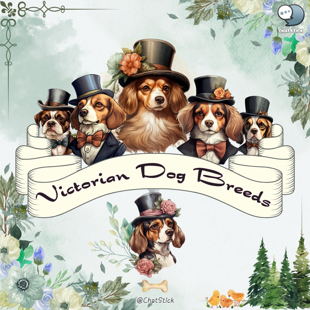 Victorian Dog Breeds Watercolor Clipart Mega Pack 120 PNG, High ...